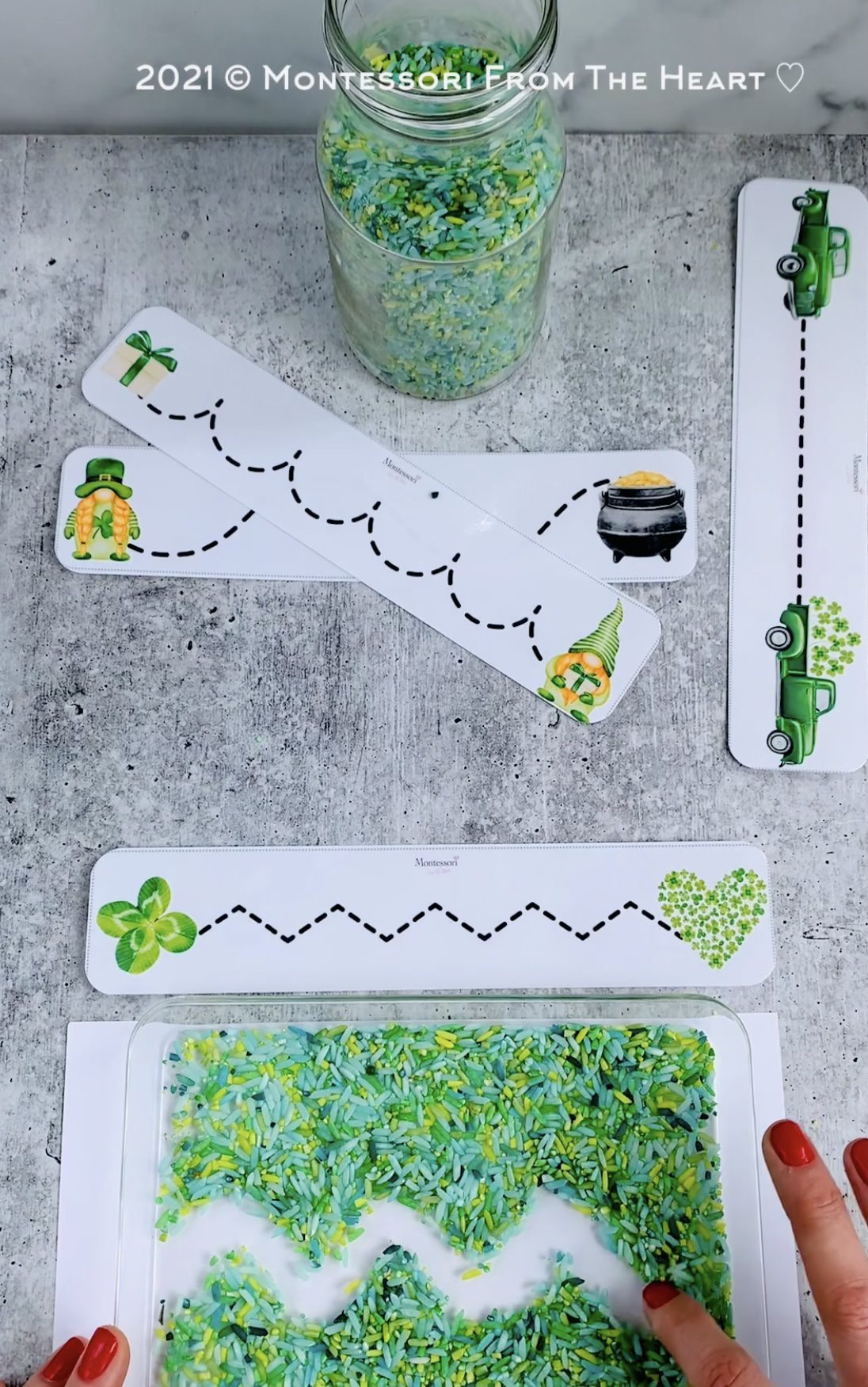 GREEN RICE TRACING TRAY