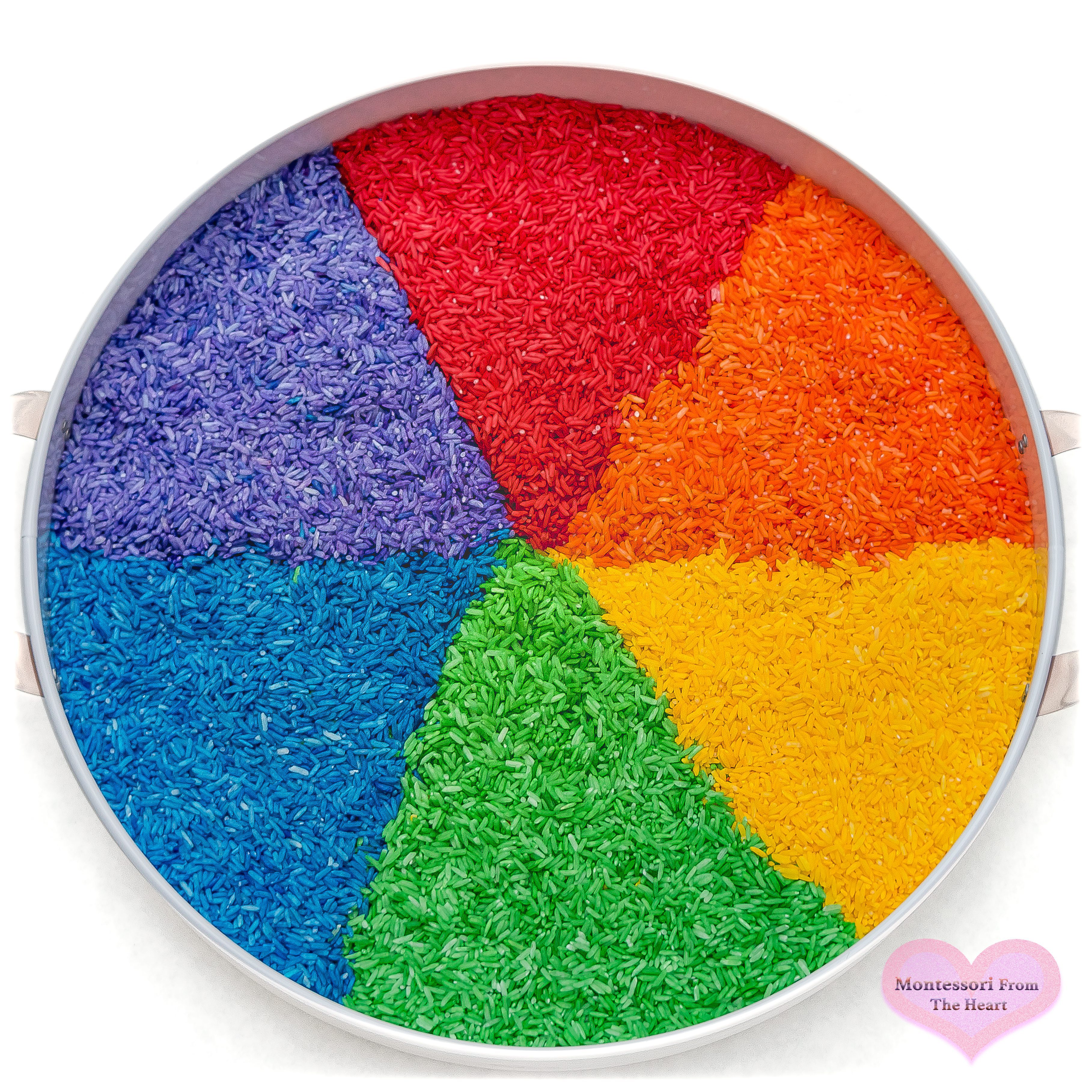 Rainbow Dyed Rice Sensory-Play | Montessori From The Heart